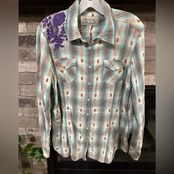 Tops | Ryan Michael Button Up Western Shirt | Poshmark